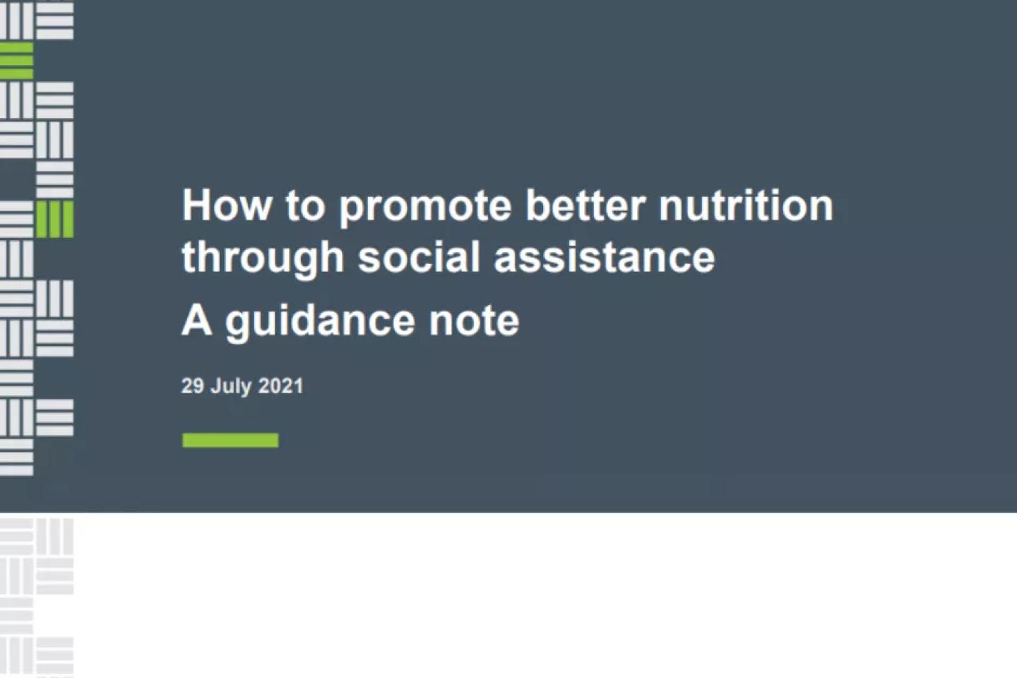How to promote better nutrition through social assistance | Global ...